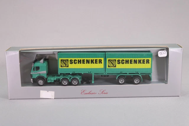 LE1835B HERPA EXCLUSIV SERIE Camion Ho1/87 Mercedes remorque container ...