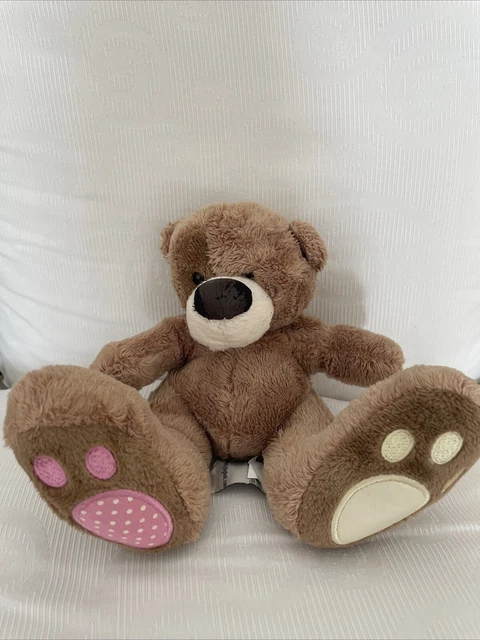TEDDY BEAR BIG Foot Brown Carte Blanche Plush Soft Toy 8’’ Sitting £6. ...