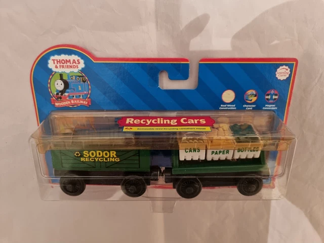 THOMAS TANK ENGINE & Friends RECYCLING CARS TRUCKS WOODEN TRAIN NEW ...