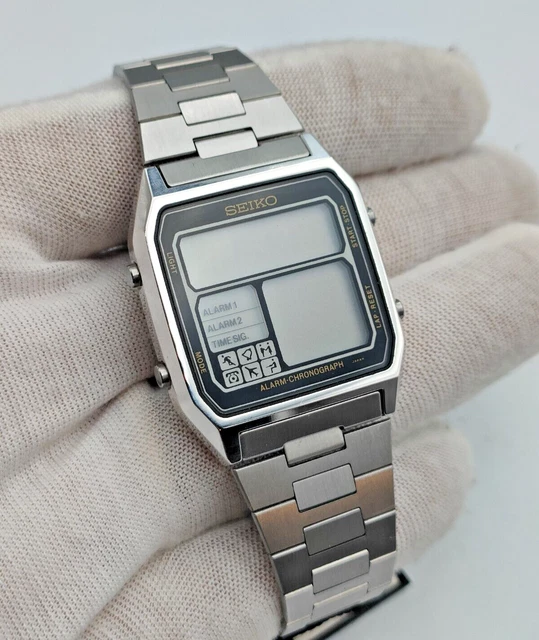 RARO NOS SEIKO Alarm Chronograph Running Man D138-4000 Agosto 1981 ...