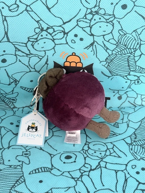 JELLYCAT AMUSEABLES MANGOSTEN Bag Charm Keychain Tags+Brand New With ...