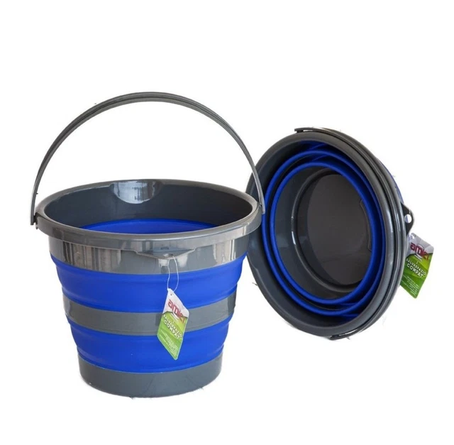 SECCHIO SILICONE RICHIUDIBILE 10 Lt Salvaspazio Pieghevole Campeggio ...