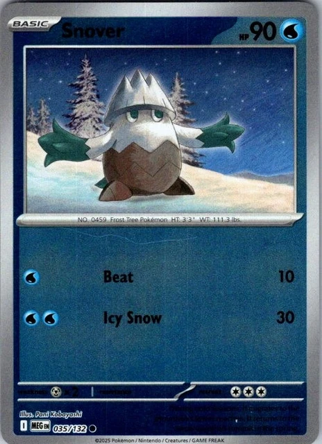 POKEMON | ME01: Mega Evolution | Snover - | 035/132 | Reverse Holo | NM ...