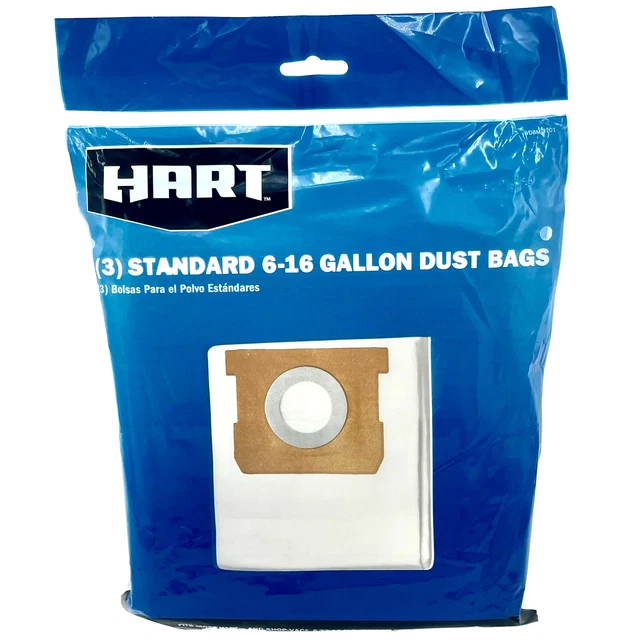HART 6-16 GALLON Vacuum Dust Bags HART Shop-Vac (3pk) £14.53 - PicClick UK