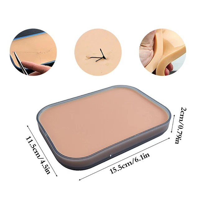 SILICONE FAKE HUMAN Skin Model Suture Practice Pad Medical Surgical ...