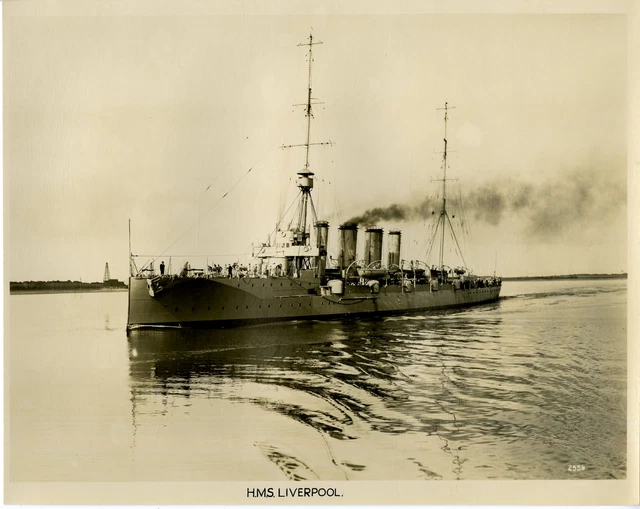 BRITISH ROYAL NAVY, Ship H.M.S. Liverpool, Vintage Town-class Light ...