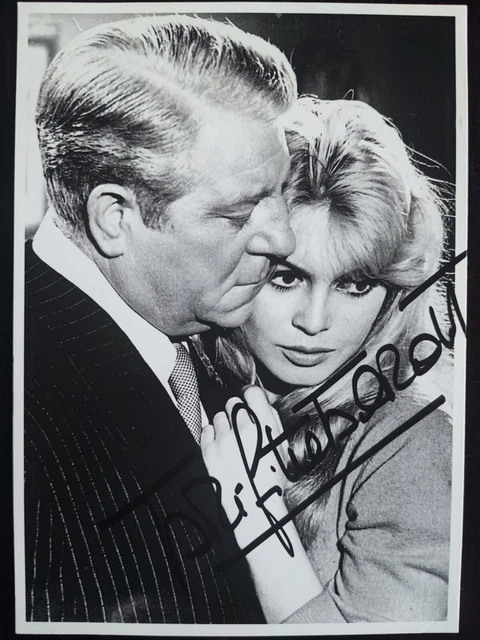 AUTOGRAPHE DE BRIGITTE Bardot Accompagné De Jean Gabin Sur Format Carte ...