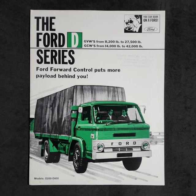 FORD D SERIES TRUCK FOLDER Original Advertising Sales 7 x Specs. Sheets ...