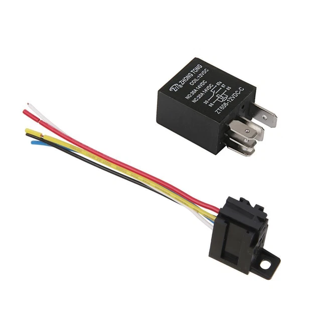 VEHICLE 12V 20A/30A Transparent SPDT 5Pin Relay & Socket 5 Wire £6.34 ...