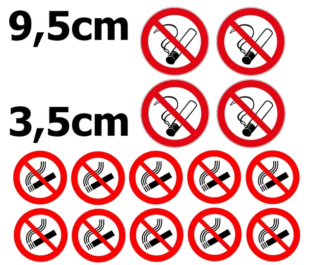 1-10 NICHT RAUCHEN AUFKLEBER 3,5/9,5cm VERBOTEN STICKER NICHTRAUCHER ...
