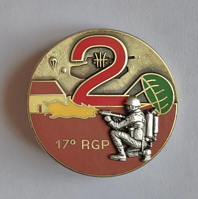 INSIGNE ASSEZ RARE PARACHUTISTE 17ème RGP 2ème Compagnie Fabrication ...