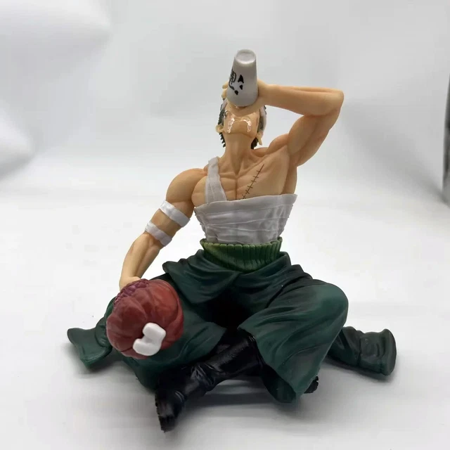 ANIME ONE PIECE Roronoa Zoro Drink Alcohol Eat Meat Sitting figure 14 ...