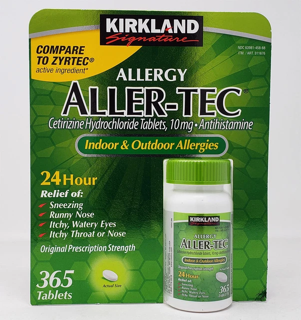 KIRKLAND SIGNATURE ALLER-TEC Cetirizine HCL 10mg 365 Tablets EUR 25,97 ...