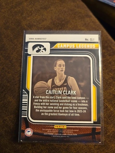 2024 PANINI CAITLIN Clark Collection Contenders Campus Legends #CL1 ...