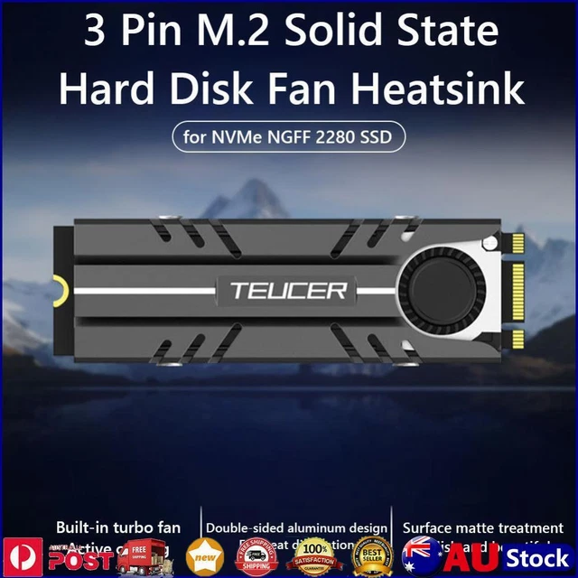 TEUCER 3PIN M 2 SSD Hard Disk Fan Heatsink Silicone Thermal Pads Cooler TEUCER 3PIN M 2 SSD Hard Disk Fan Heatsink Silicone Thermal Pads Cooler