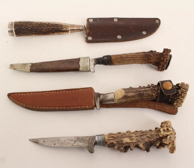 JAGDMESSER NICKER SAMMLUNG Trachtenmesser Solingen Horngriff Scheide ...