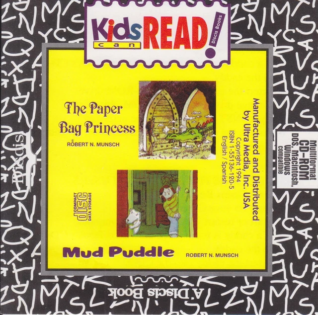 ROBERT MUNSCH CD-ROM Paper Bag Princess, Mud Puddle 1994 Kids Can Read ...