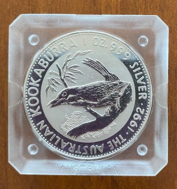 AUSTRALIAN: 1992 $1 KOOKABURRA ONE OUNCE (1oz) .999 SILVER COIN IN ...