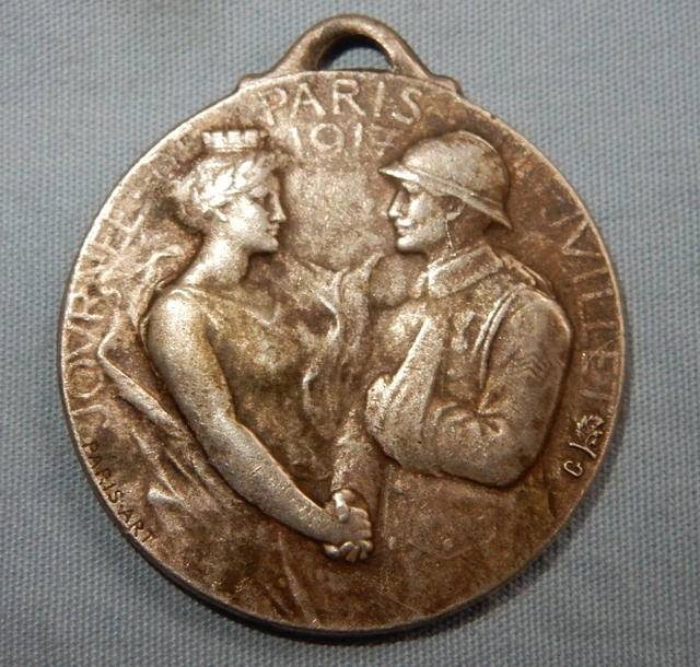 WW1 1917 FRENCH Patriotic Medal Marianne Woman Paris Journee Juillet ...