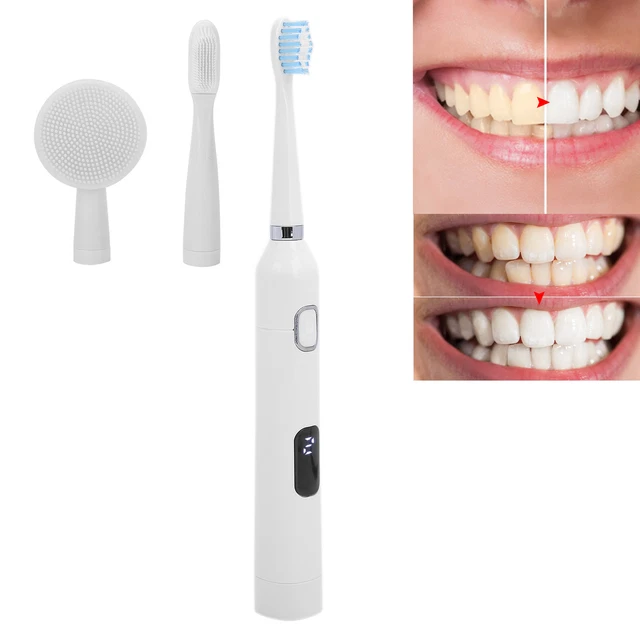(WHITE)ELECTRIC TOOTHBRUSH RECHARGEABLE Power Toothbrush 9 Modes 1 ...