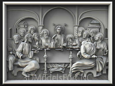 3D MODEL STL File for CNC Router Laser & 3D Printer The Last Supper 5 £ ...