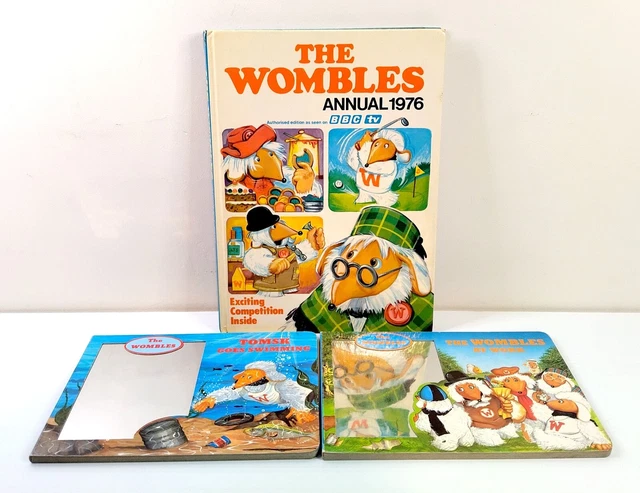 3 X VINTAGE Wombles Books - THE WOMBLES ANNUAL 1976 BBC TV & 2 x Board ...