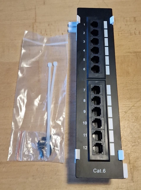 12 PORT CAT5E 6 UTP LAN RJ45 Wall Mount Patch Panel Surface Wall Mount ...