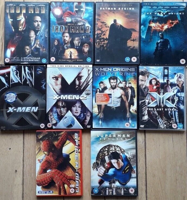 SUPERHEROES-INC. IRON MAN, X-Men, Batman, Superman, Spiderman-10 DVD ...