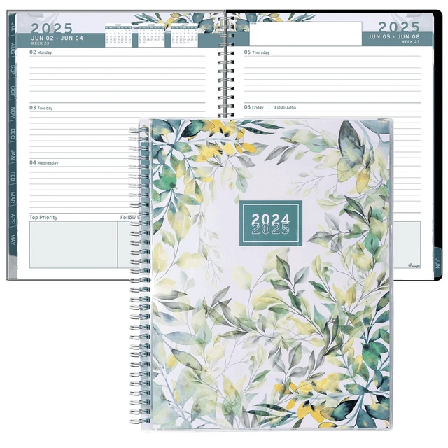 AESTHETIC PLANNER ACADEMIC Year July 2024 June 2025 8.5x11 inch Floral ...