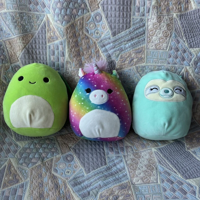 SQUISHMALLOW RAINBOW UNICORN Henry Turtle Sleeping Aqua Sloth 9” Job ...