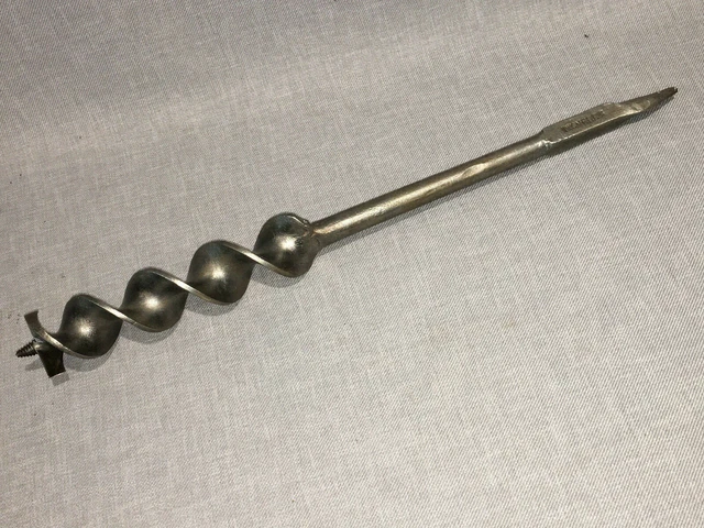 ANTIQUE T-HANDLE HAND Auger Pole Barn Timber Frame Bit - 1 11/16" Bit £ ...