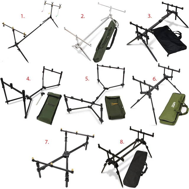 FISHING ROD POD Setup Stands Adjustable Lightweight Carp Coarse Full ...