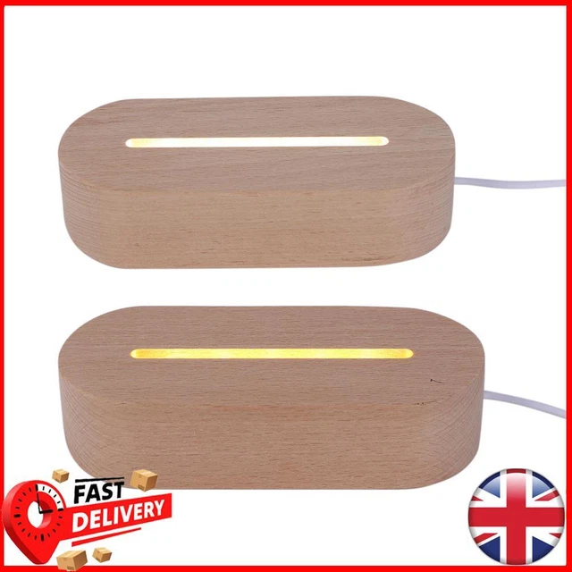 OVAL DISPLAY PEDESTAL - LED Lights Display Base, Crystal Wooden Lighted ...