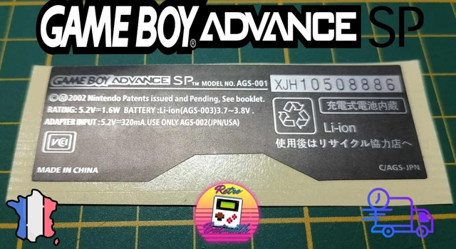 ETIQUETTE / STICKER de remplacement pour Nintendo Game boy Advance sp ...