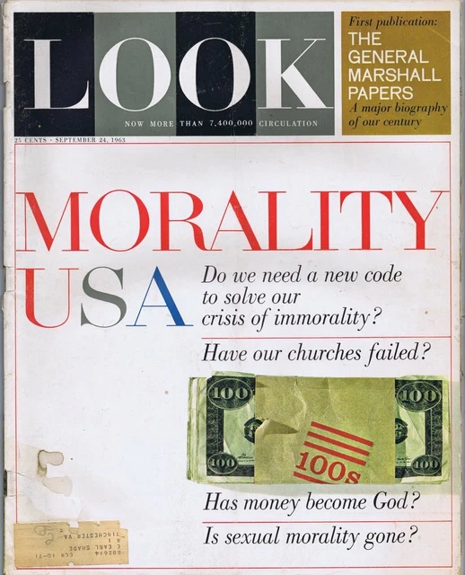 ORIGINAL VINTAGE LOOK Magazine September 24 1963 Morality USA £15.73 ...