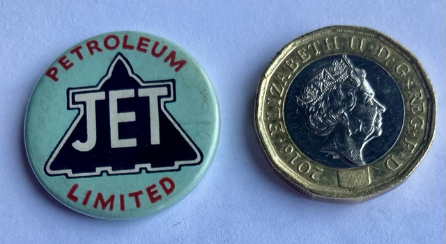 VINTAGE JET PETROLEUM Button Pin Badge - Advertising Logo - Petrol Oil ...