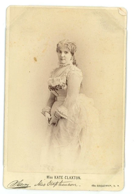 VINTAGE GABINETE TARJETA Kate Claxton American Actriz Sarony Foto EUR ...