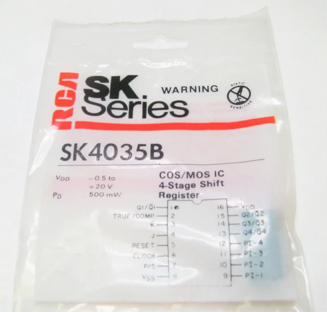 RCA SK4035B - 4 bits registre de décalage parallèle entrée/parallèle ic ...
