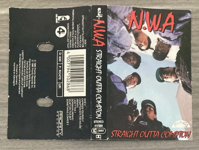 NWA STRAIGHT OUTTA Compton Cassette Eazy-E Dr. Dre Ice Cube (Juste La ...