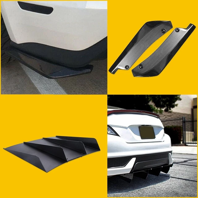 REAR DIFFUSER 4 Fins Bumper Lip Splitter Spoiler Body Kits+Diffuser ...