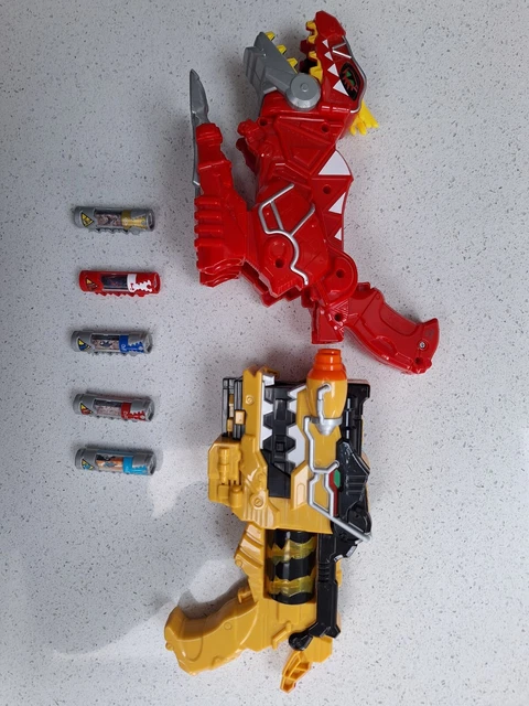 POWER RANGERS DINO Charge Morphers Yellow Gun & Red T Rex Morpher & 5 ...