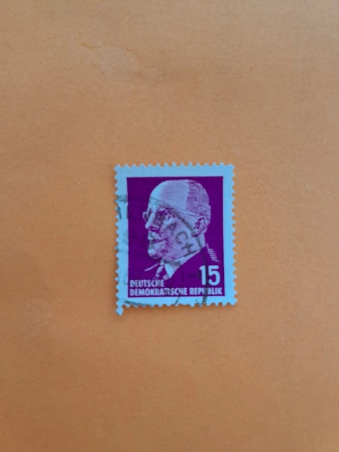 TIMBRE ALLEMAGNE, DDR 15 Pfennig. Used stamp from Germany. EUR 0,01 ...