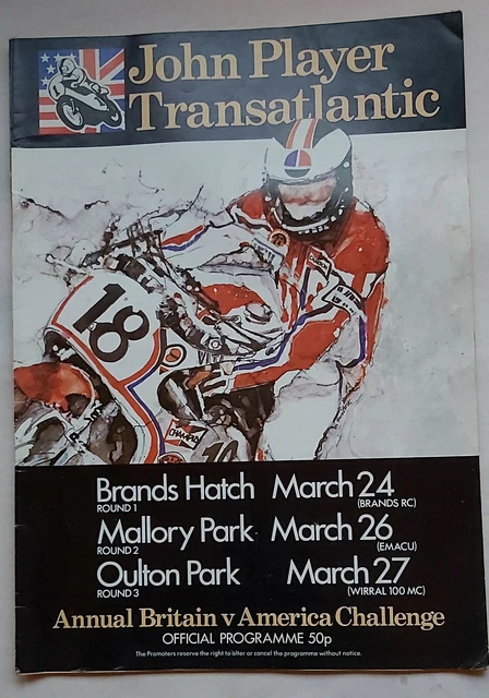 JOHN PLAYER TRANSATLANTIC Trophy Motorcycle Races Programme 1978_Brands ...