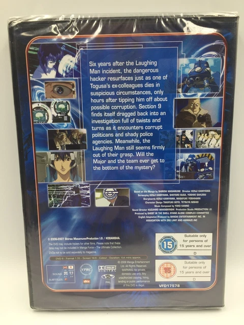 GHOST IN THE Shell [DVD] The Laughing Man • Manga Force • UK R2 • New ...