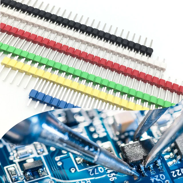 30PCS 40 PIN Male Header Pins Connector Kit 1x40 PCB Connector Strip ...