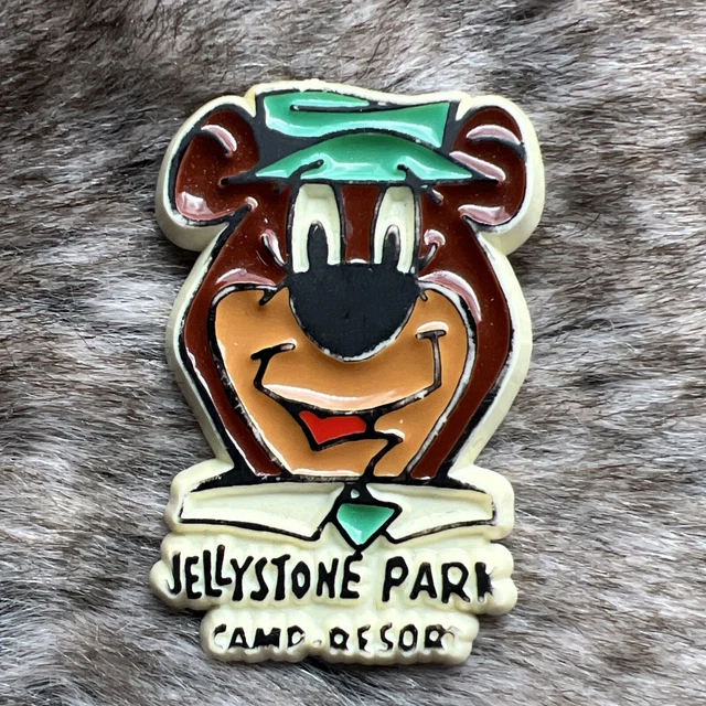 VINTAGE JELLYSTONE PARK "Camp Resort" Employee Name tag Yogi bear Pin ...