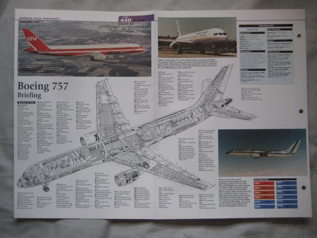 CUTAWAY KEY DRAWING of the Boeing 757 £5.99 - PicClick UK