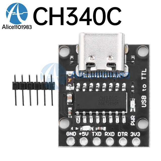USB TO TTL Serial Converter CH340C CH9340 CH340E Module Type-C For ...