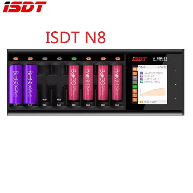 CHARGEUR DE BATTERIES ISDT N8 USB-C écran IPS 8 batterie AA AAA Li-Ion NiMh EUR 55,00 - PicClick FR