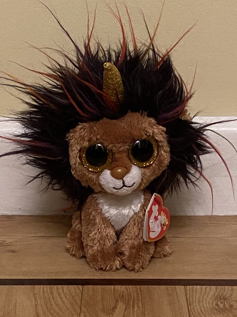 TY BEANIE BOOS Collection 7"" Ramsey Il leone unicorno peluche morbido ...